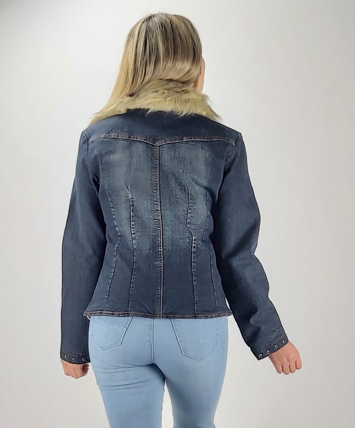 Ripley - CHAQUETA MEZCLILLA AZUL
