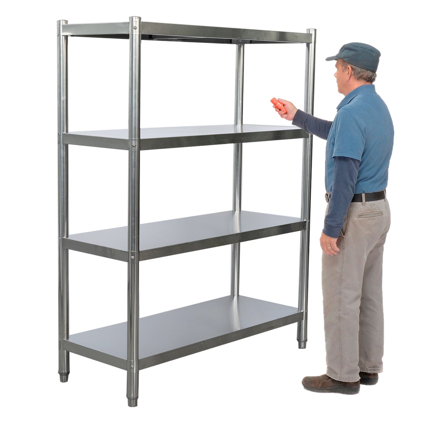 Ripley - ESTANTE 4 BANDEJAS LISAS. 120X50X180 CM. ACERO INOXIDABLE