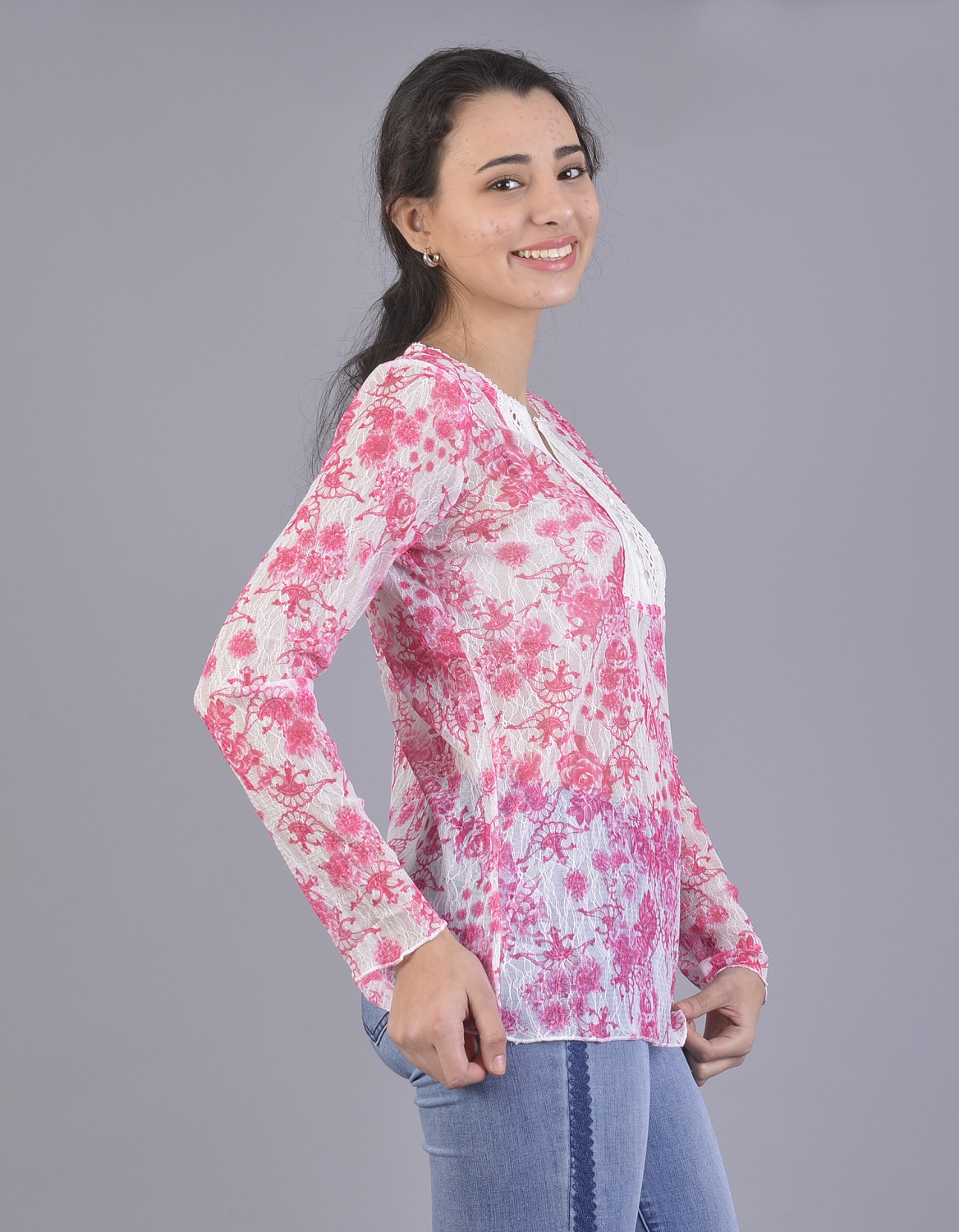 Ripley - BLUSON ESTAMPADO CORAL