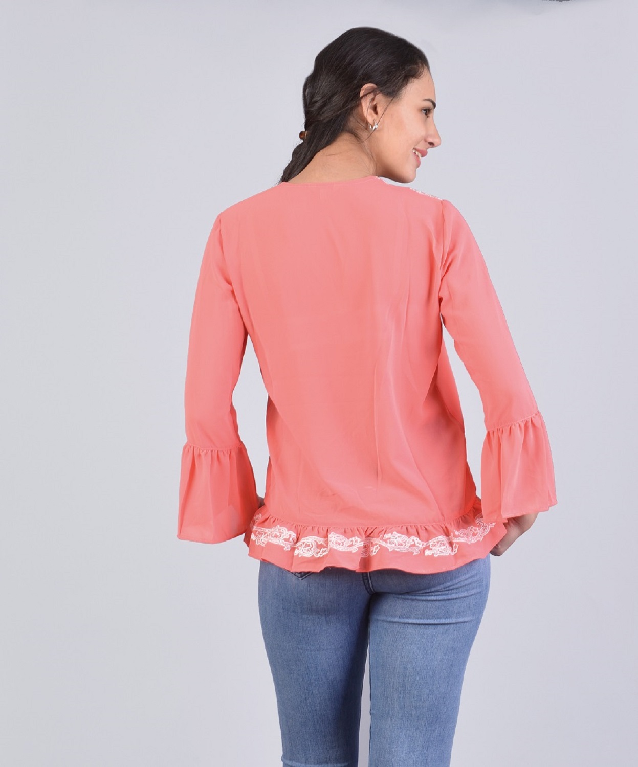 Ripley - BLUSON BORDADO CORAL
