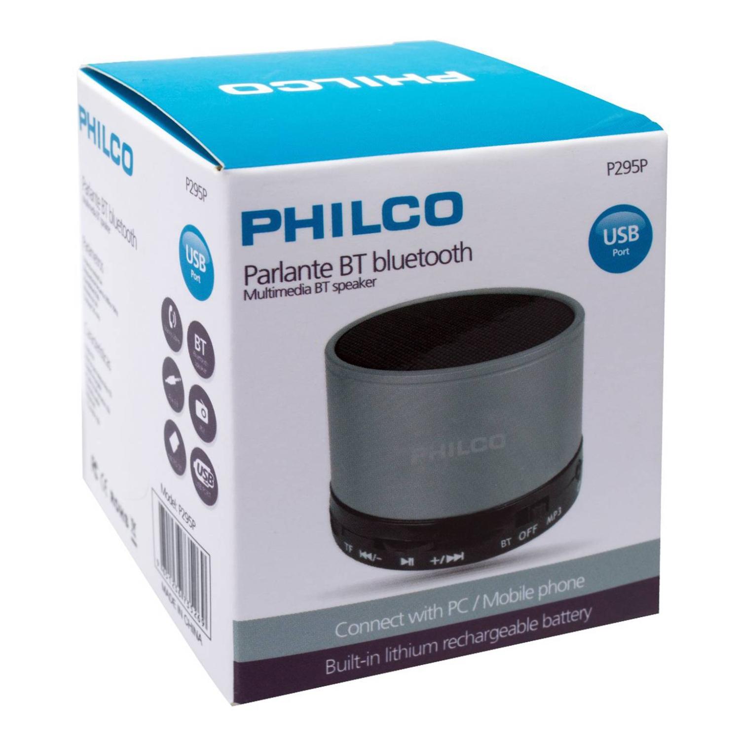 Ripley - PARLANTE PORTATIL BLUETOOTH 3W RMS P295 GRIS PHILCO