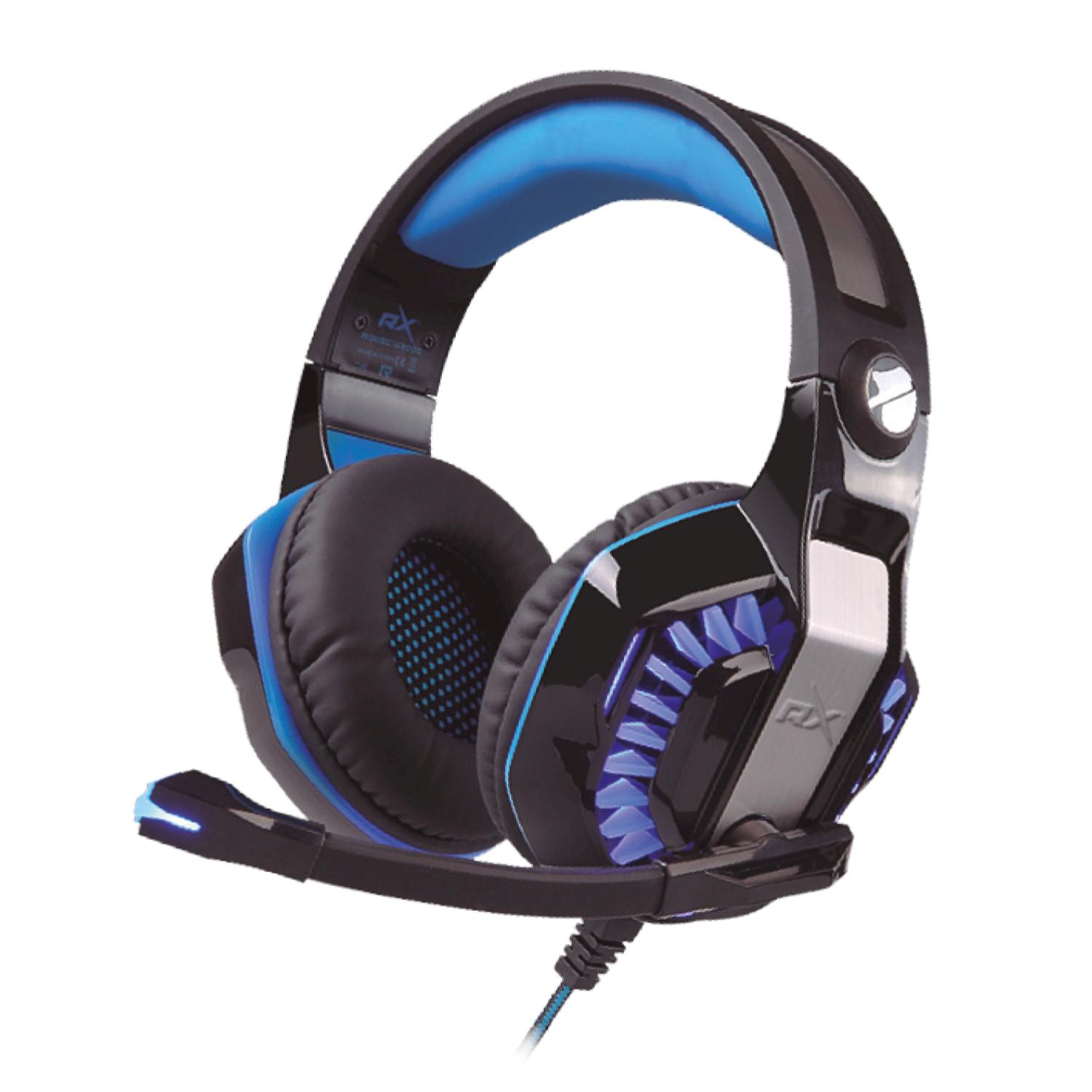 Ripley - AUDIFONO GAMER JACK USB LED PS5 XBOX PC GRIS AZUL REPTILEX