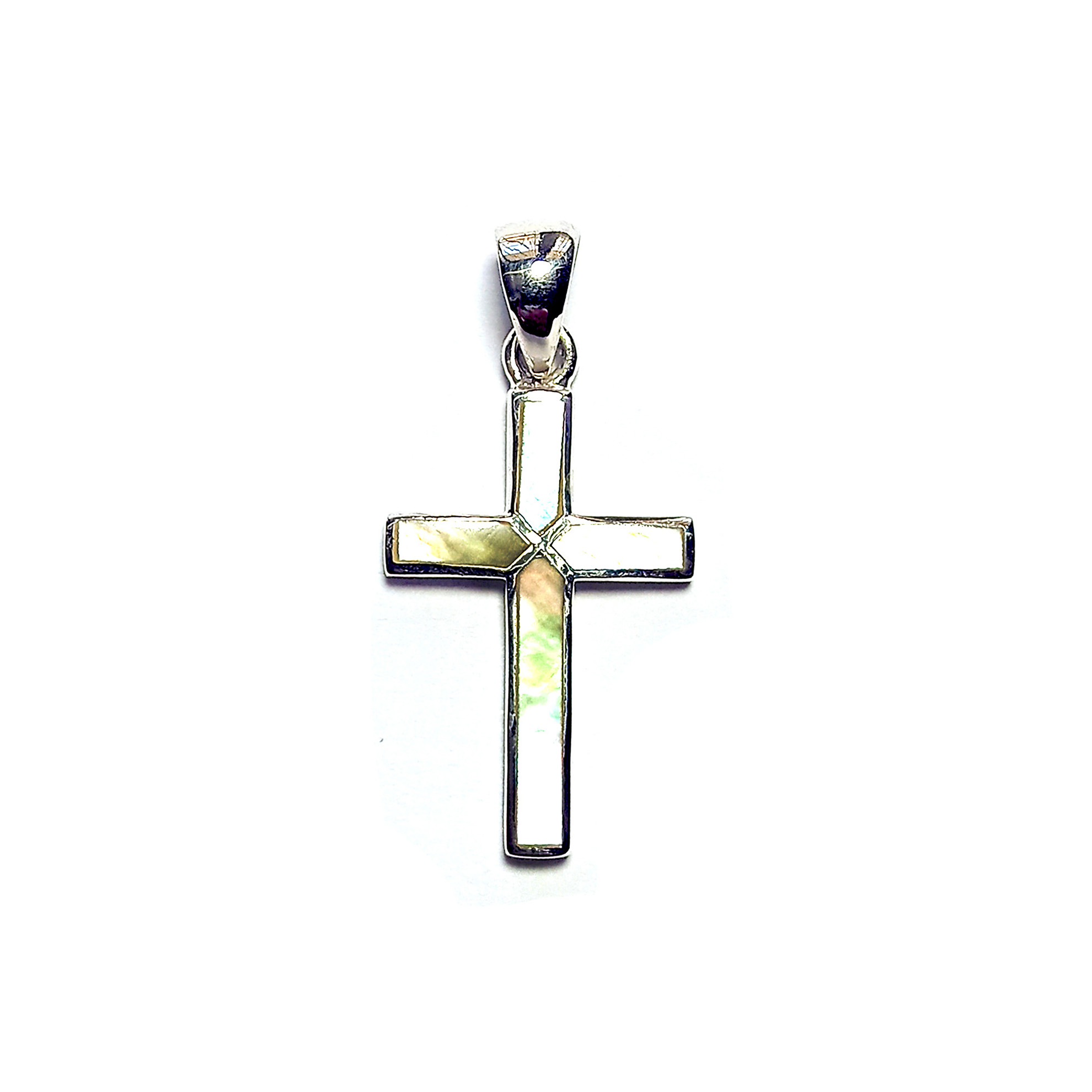 Ripley - COLGANTE NÁCAR CRUZ PLATA FINA 925