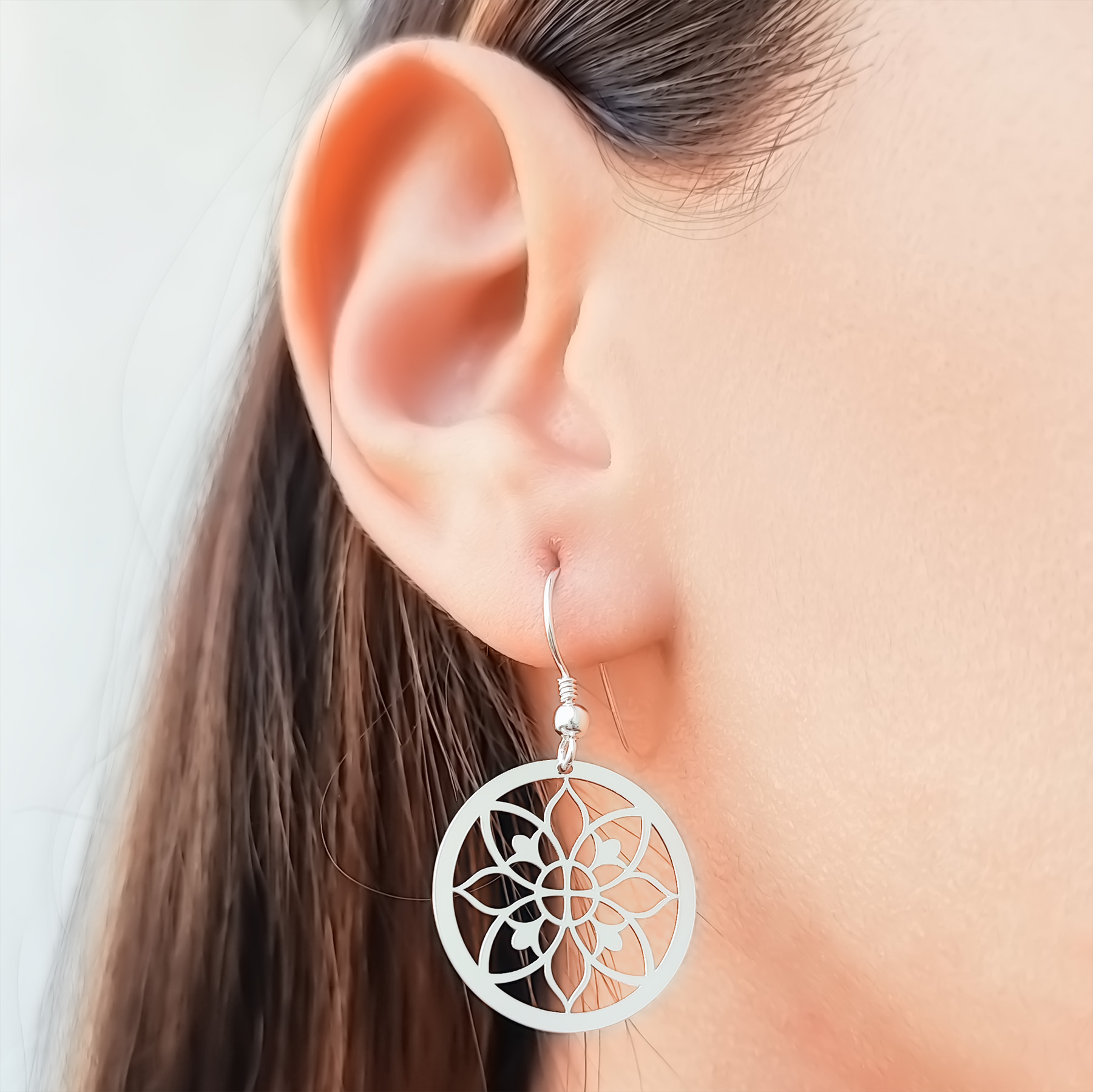 Ripley - AROS FLOR DE LOTO COLGANTE PLATA FINA 925