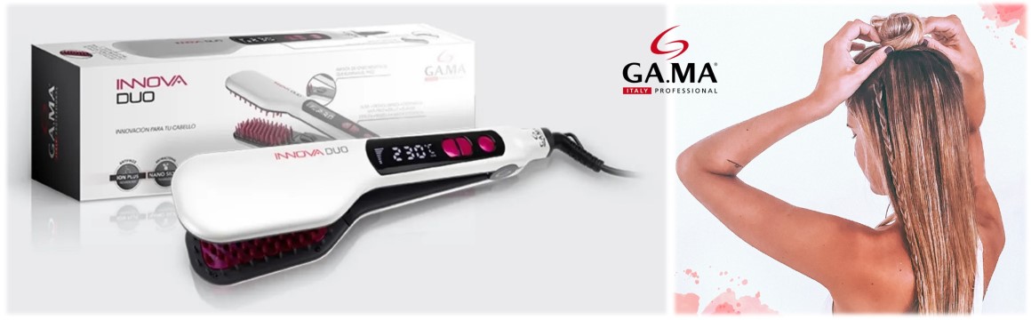 GAMA Cepillo Gama Innova Hotbrush Duo Digital Doble Cabezal Ion ...