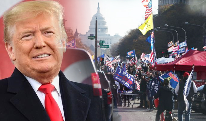 Miles de seguidores de Trump marchan en...