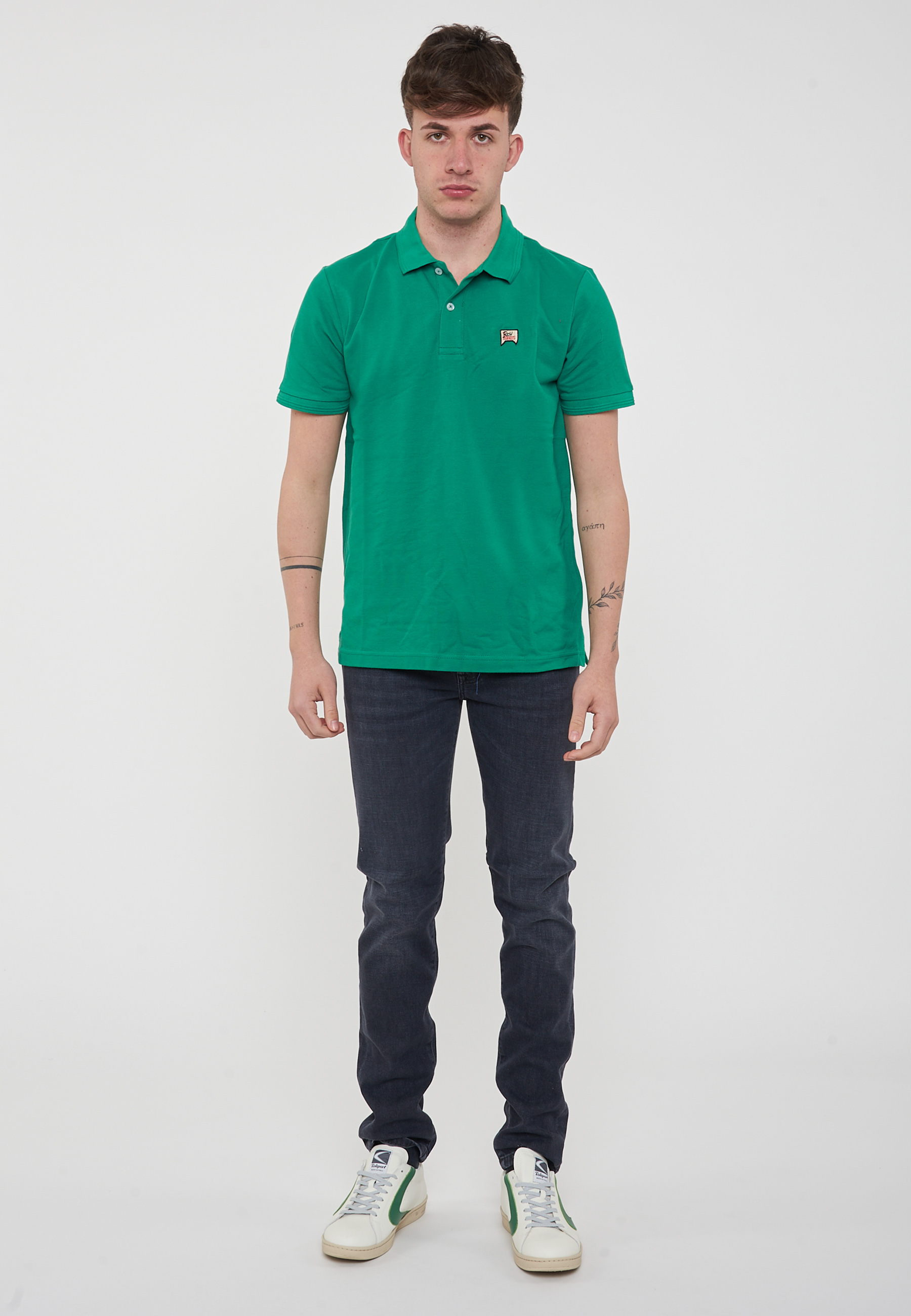 Polo In Piquet Gemstone Green - Roy Roger's - Brancaccio Shop