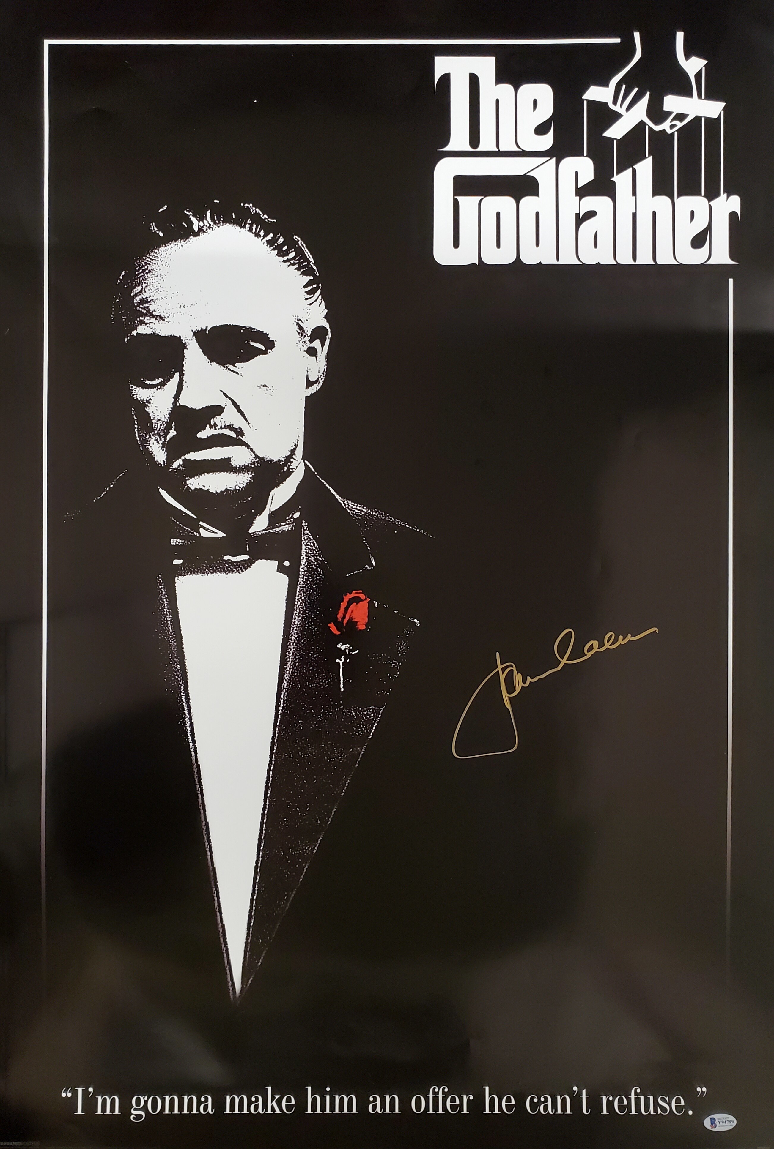 Charitybuzz: James Caan Signed The Godfather Poster - Lot 2222502