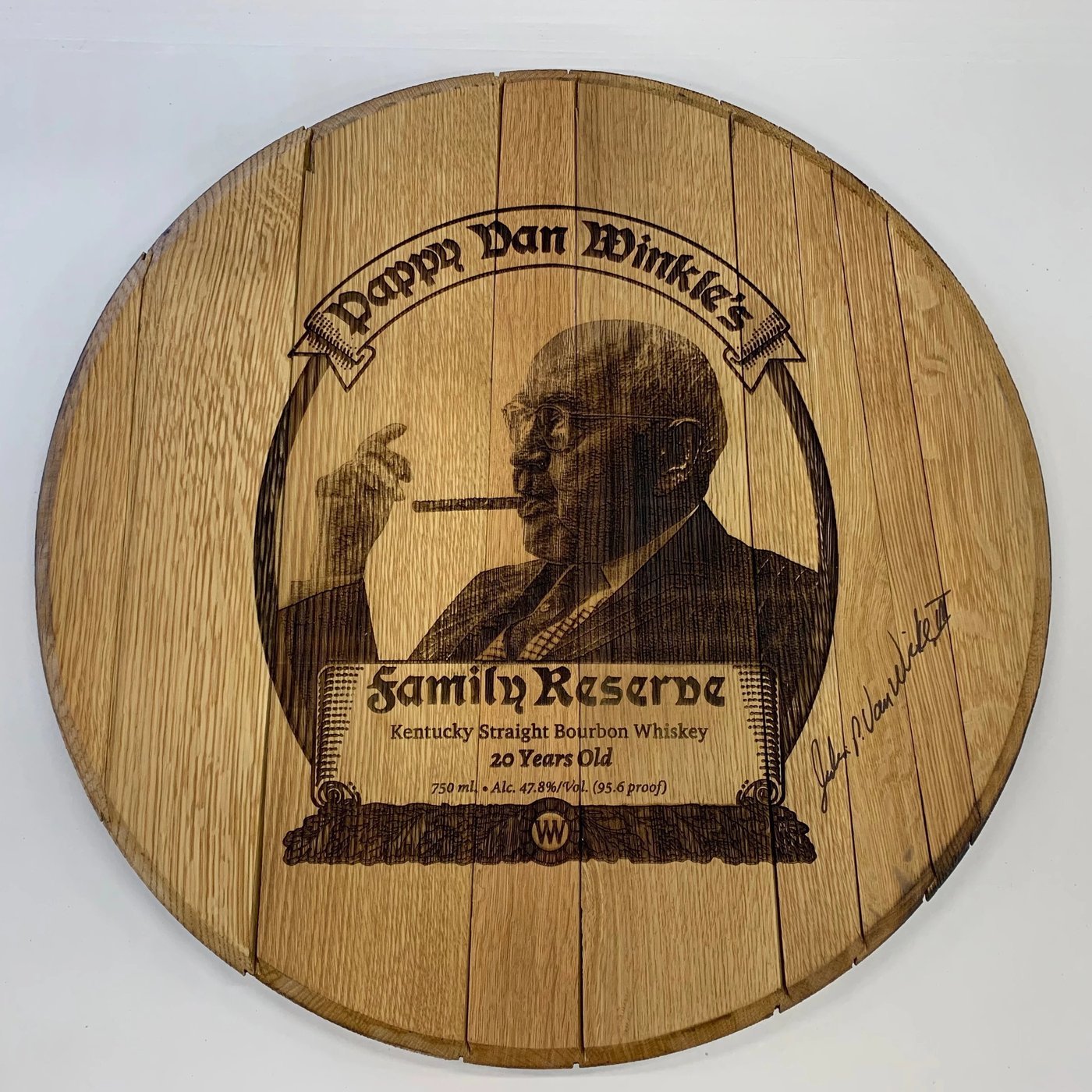 Charitybuzz: Signed 25, 23 & 20 Year Pappy Van Winkle, Barrel Head ...