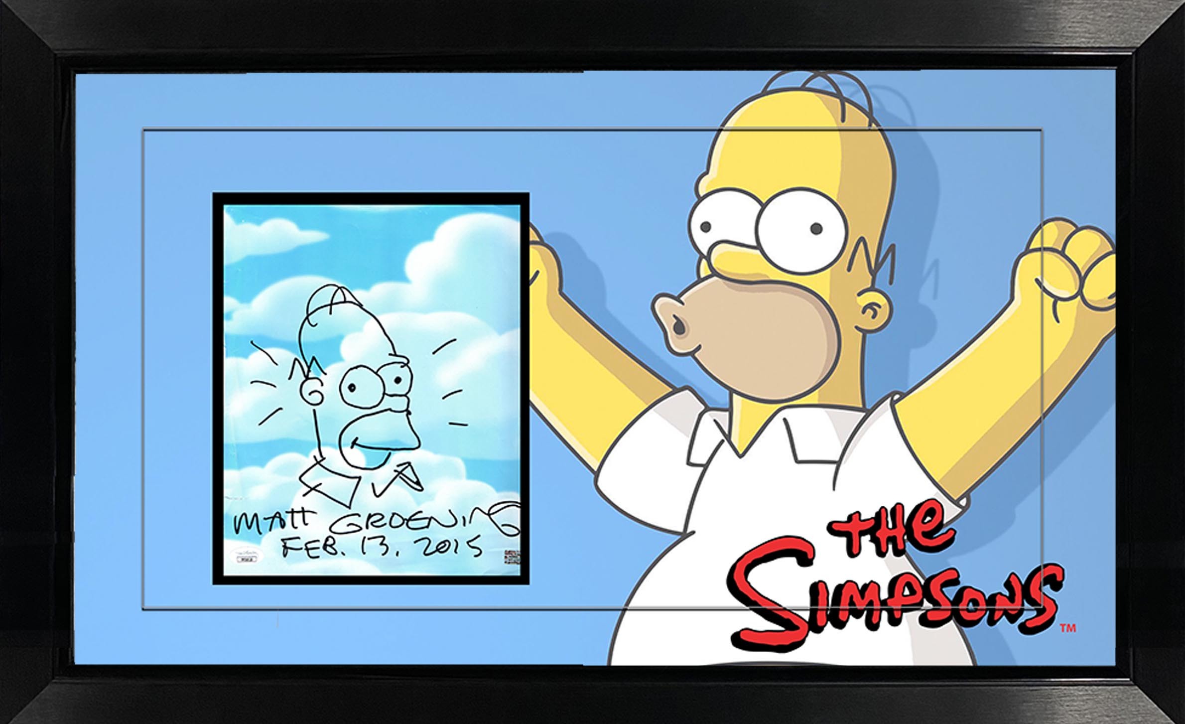 Charitybuzz: Matt Groening Signed & Framed Homer Simpson Sketch - Lot ...