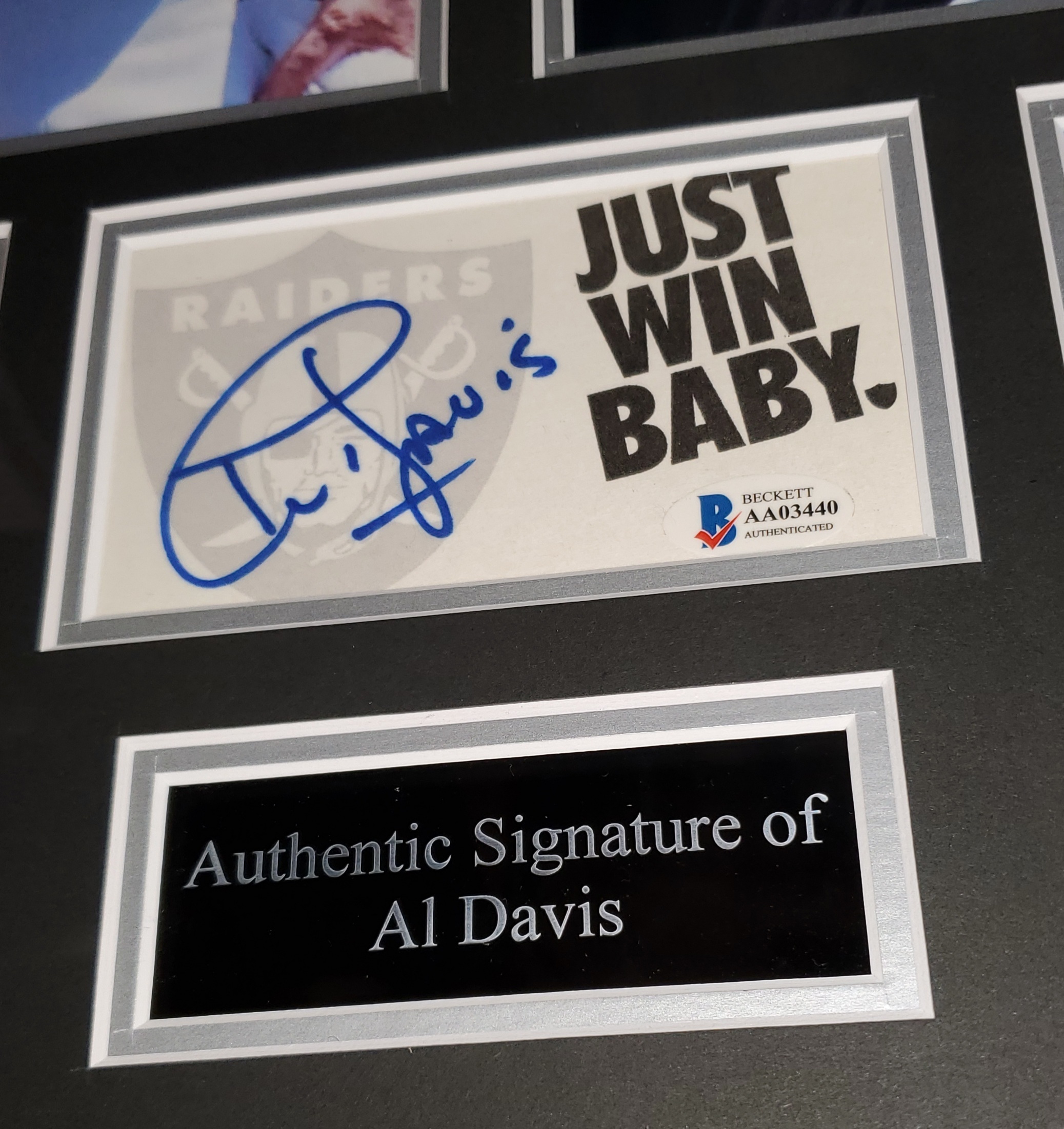 Charitybuzz: Al Davis Signature & Raiders Photo Display - Lot 2274024