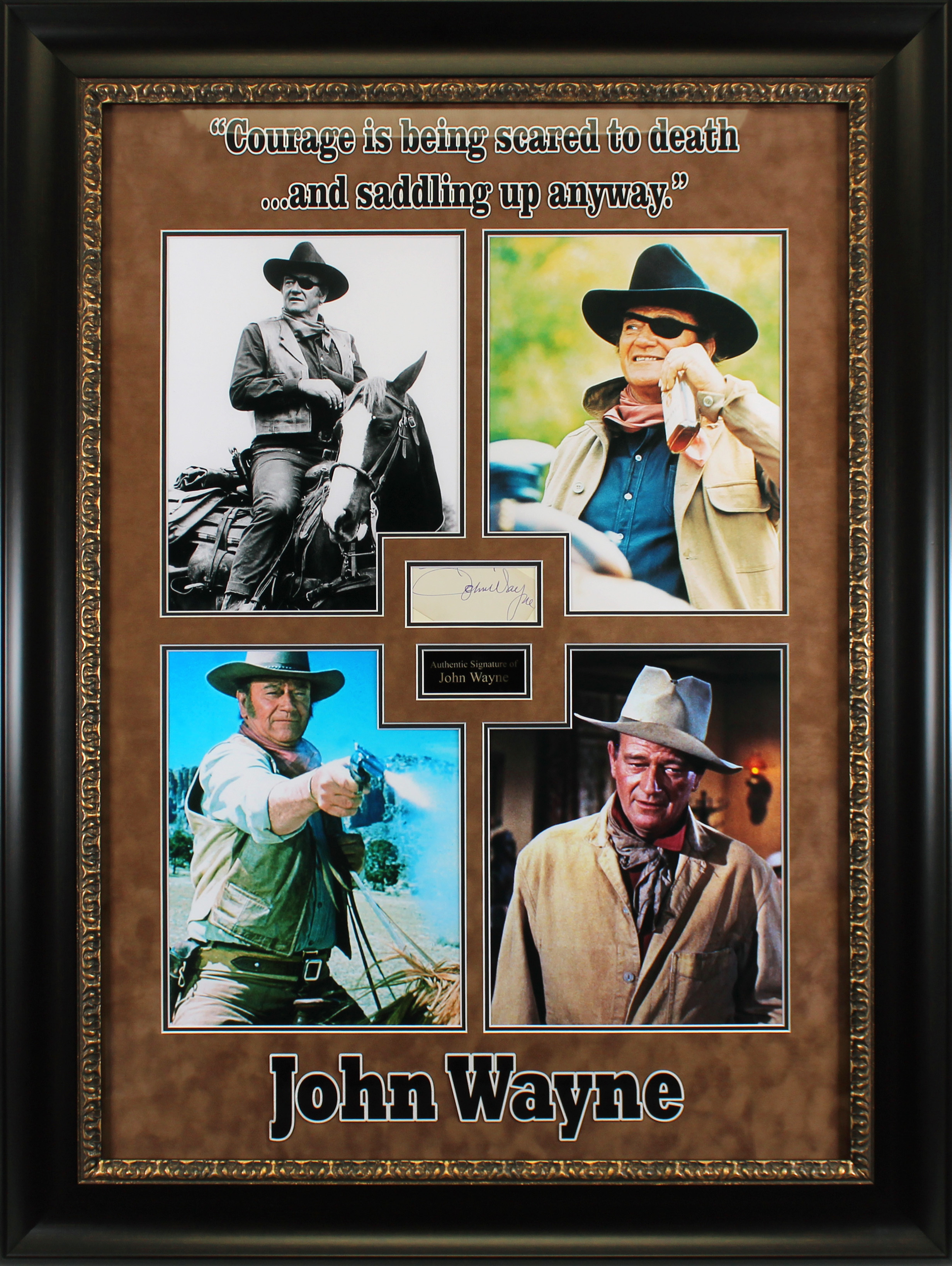 Charitybuzz: John Wayne Signed & Framed Display - Lot 2346410