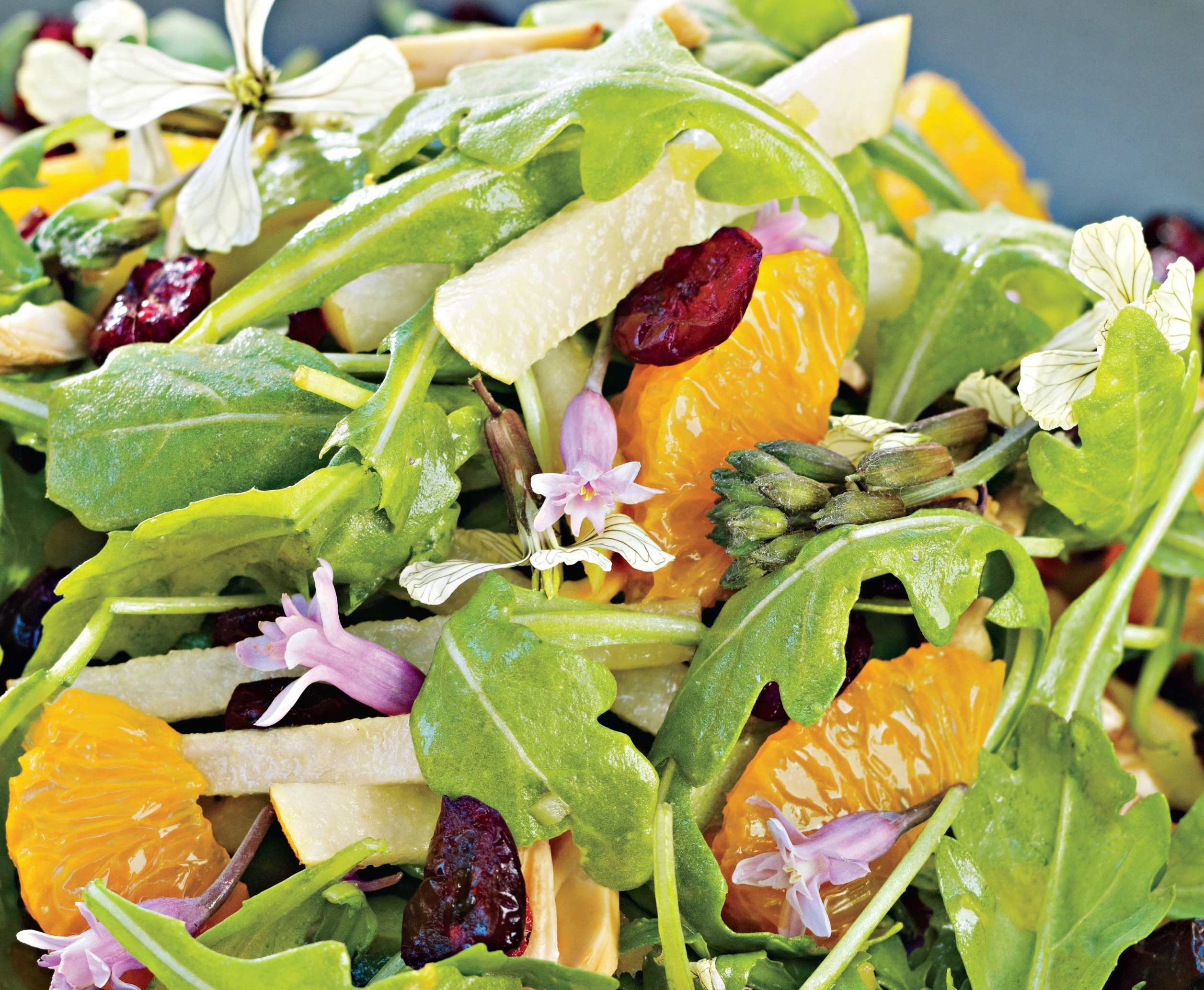 Arugula Salad with Tangerine, Asian Pear, Dried Cranberry & Toasted ...
