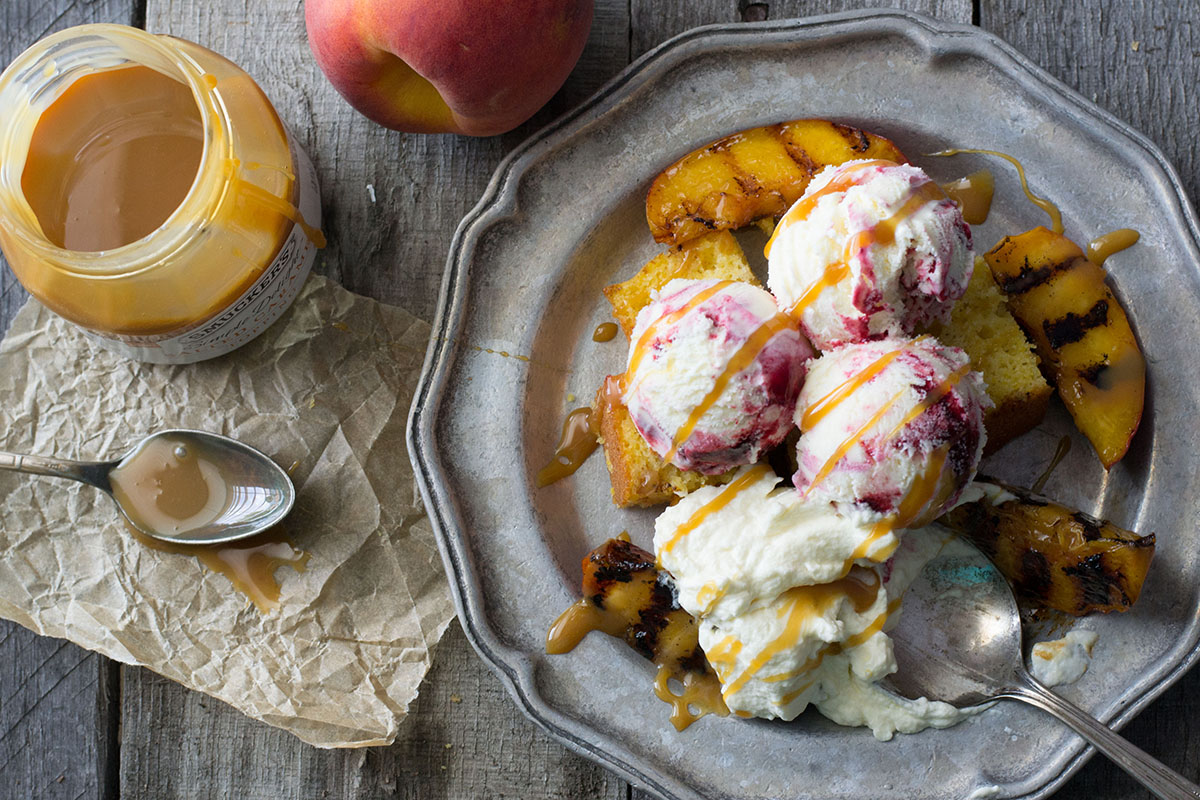 Grilled Peach & Cornbread Sundaes Recipe - AOL