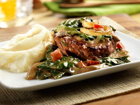 Beef Sirloin Steak with Baby Spinach Recipe - AOL
