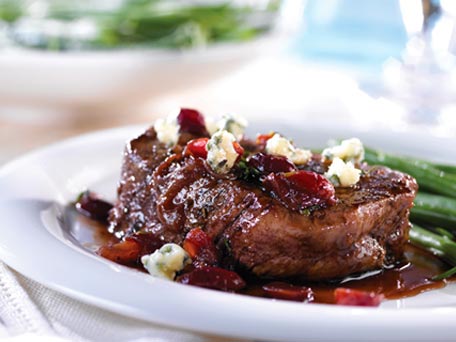 Beef Tenderloin with Cherry Port Sauce & Gorgonzola Recipe - AOL