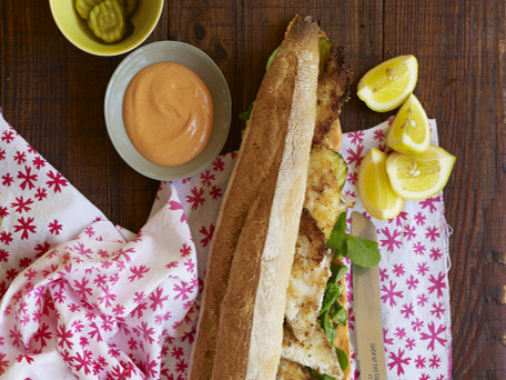 Fried Sole Sandwiches with Spicy Mayo and Pickles Recipe - AOL