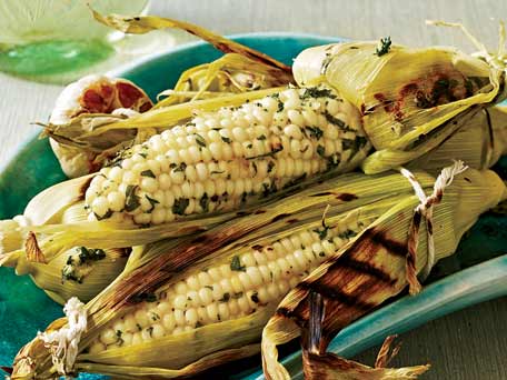 Grilled Corn on the Cob with Roasted Garlic and Herbs Recipe - AOL