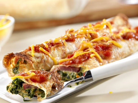 Ham Spinach Fiesta Crêpes Recipe - AOL