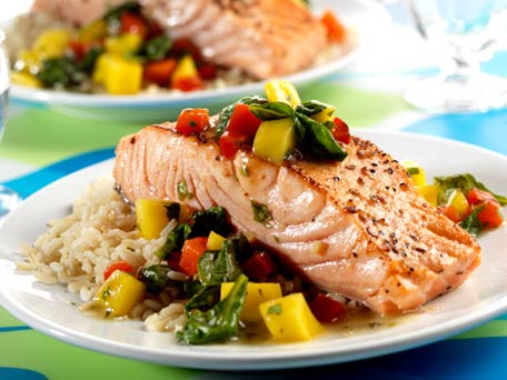 Pan-Seared Salmon in Peach Mango Sauce Recipe - AOL