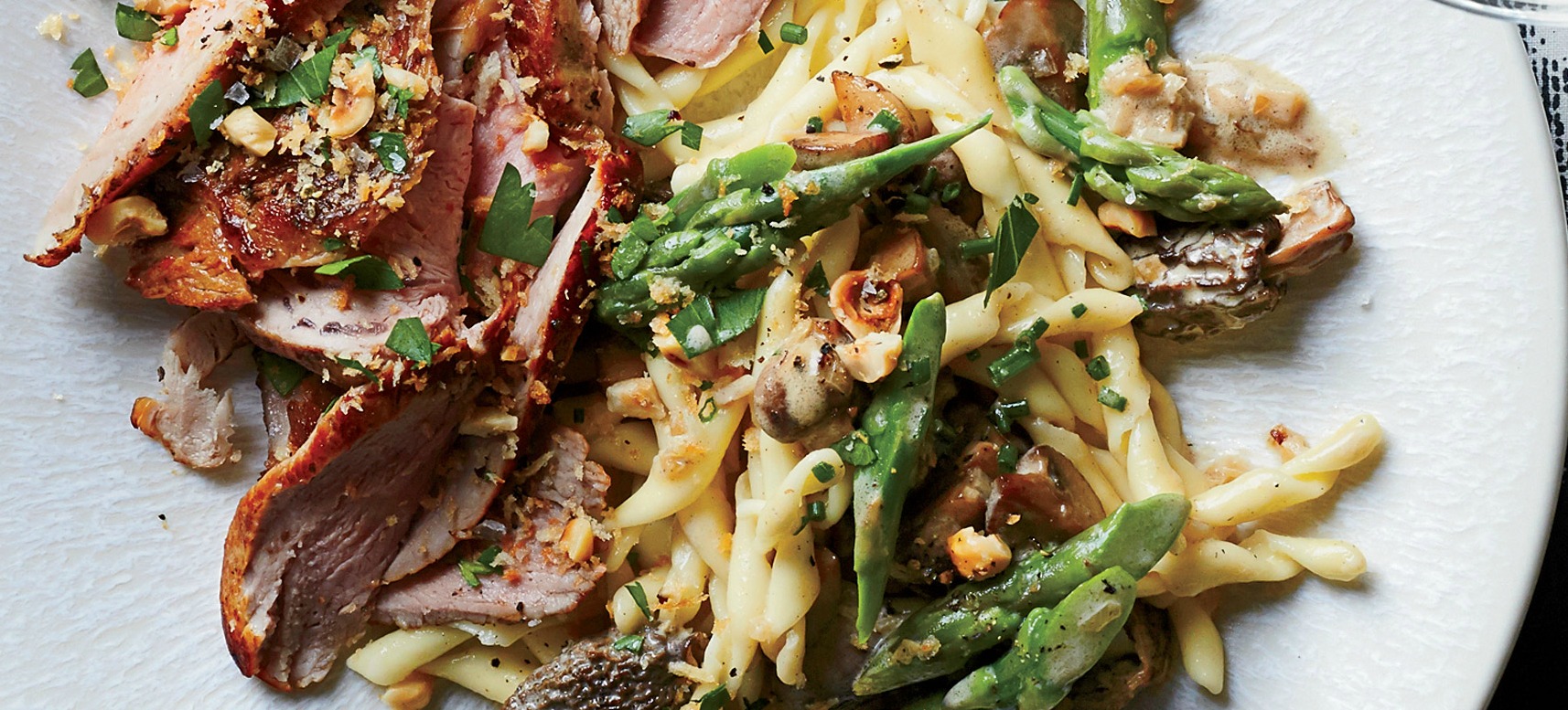 Veal Roast with Pasta, Morels and Asparagus Recipe - AOL