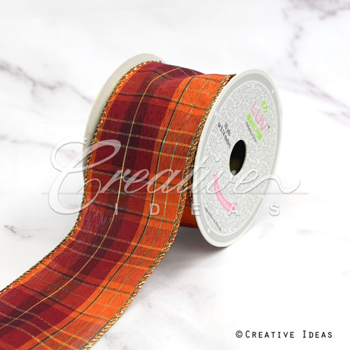 Trendy Ribbons - Wired Fall Plaid Ribbon-10 Yards - Creative Ideas ...