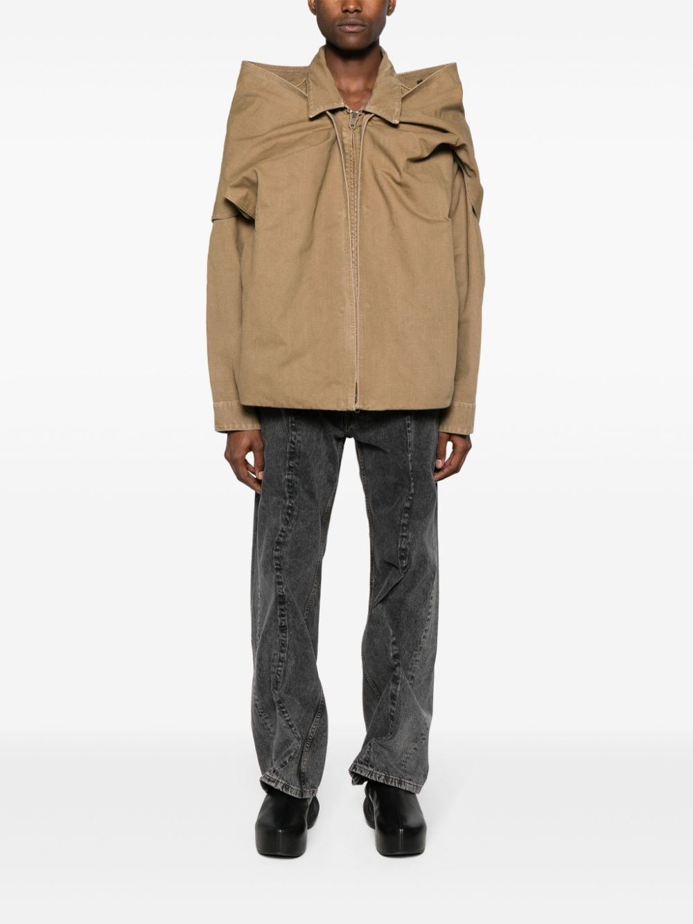 evergreen wire jeans unisex black in cotton - Y/PROJECT - d — 2