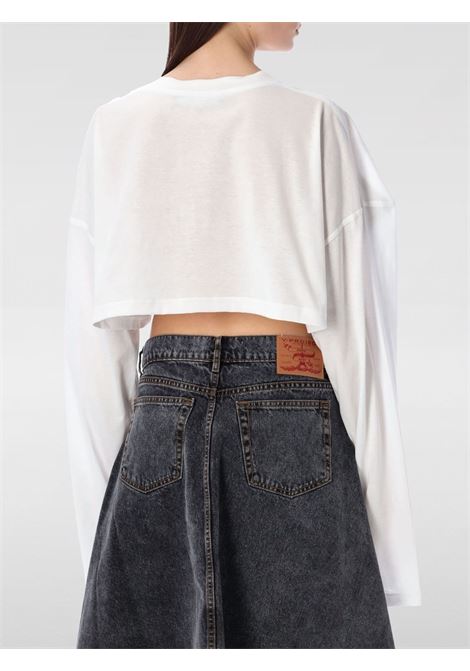 scrunched crop top woman white in cotton - Y/PROJECT - d — 2
