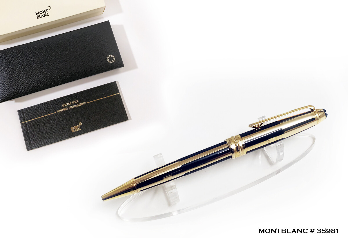 Montblanc Meisterstuck Solitaire Gold & Black Ballpoint Pen - 35981