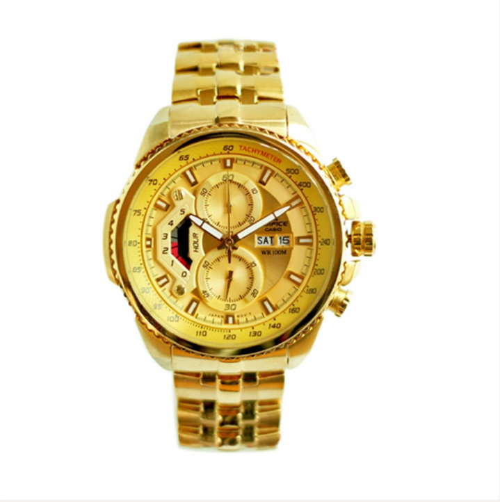 Casio Edifice EF-558SG-1AVDF 558FG Chronograph Men's Full Gold Watch ...