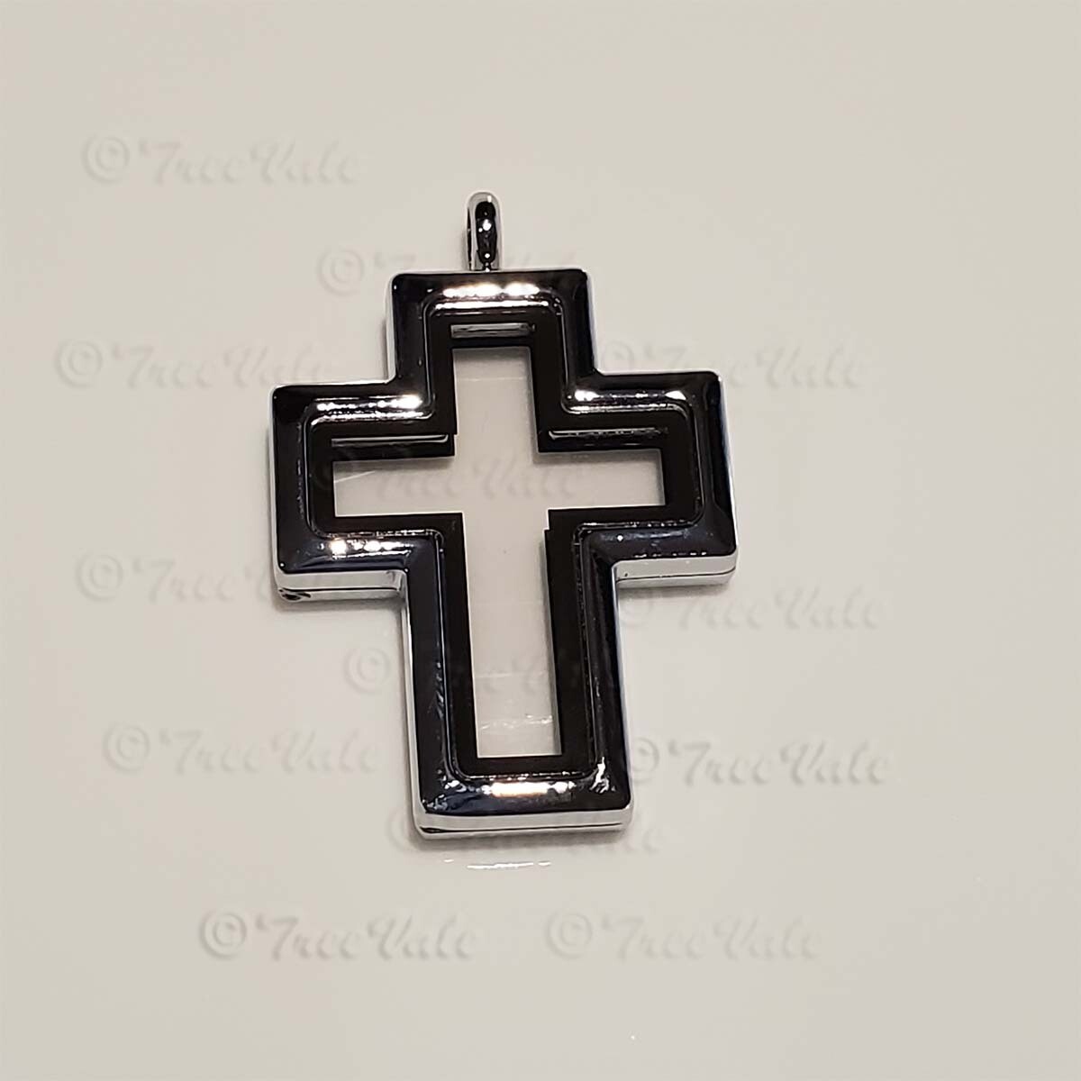 Floating Locket - Cross Pendant for 3-4mm Pearls