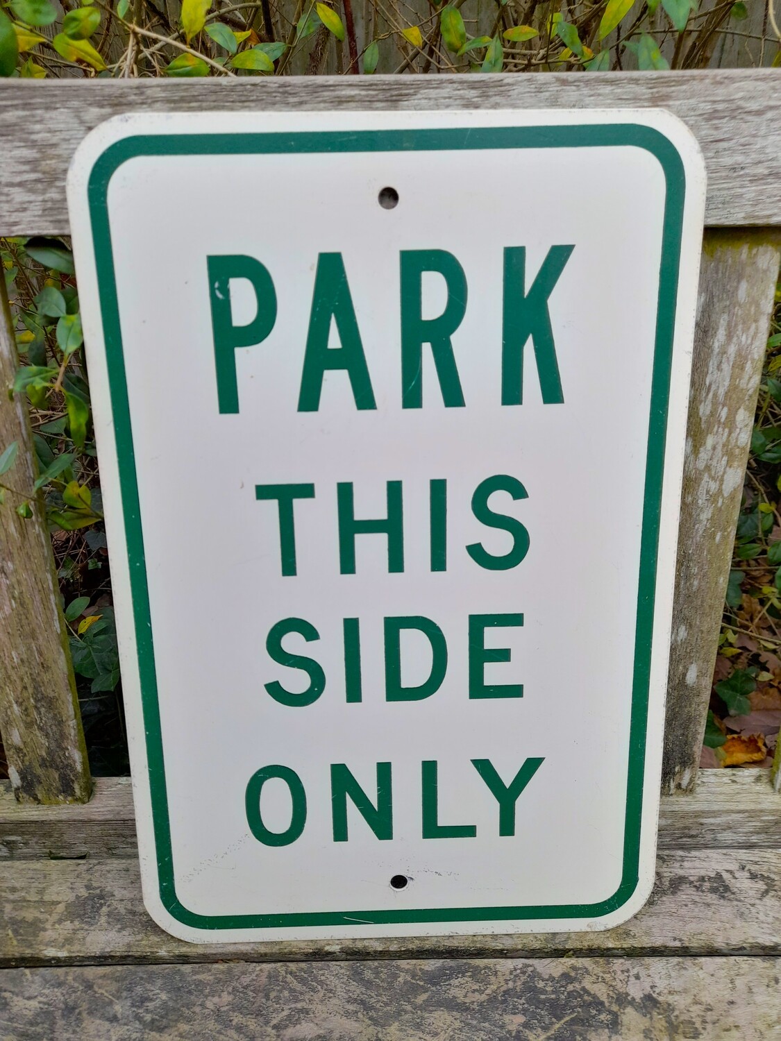 PANNEAU PARK THIS SIDE ONLY