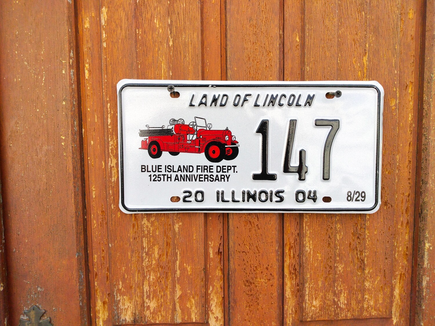 PLAQUE POMPIER BLUE ISLAND FIRE DEPT