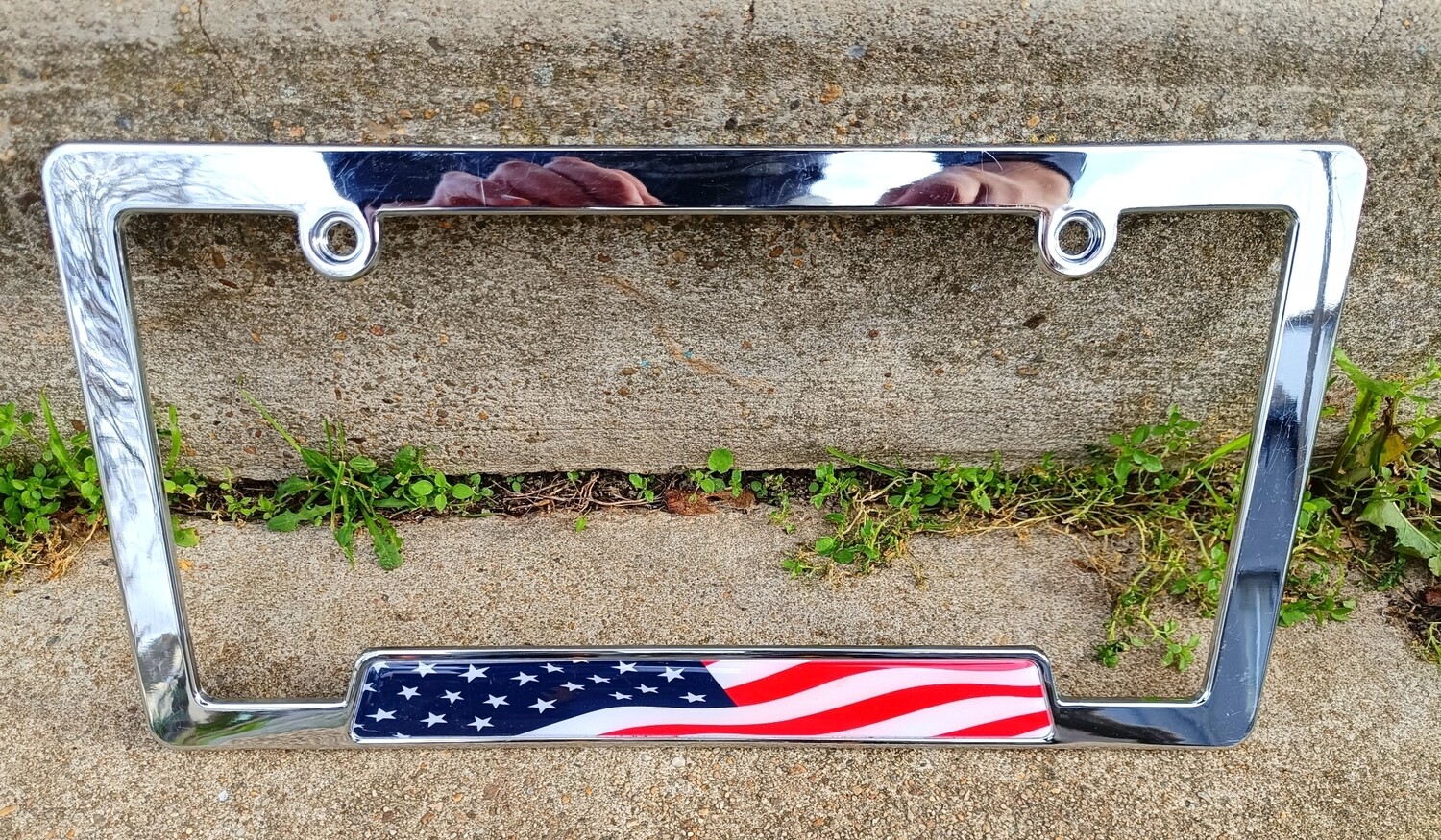 SUPPORT DE PLAQUE AVEC LE DRAPEAU AMÉRICAIN