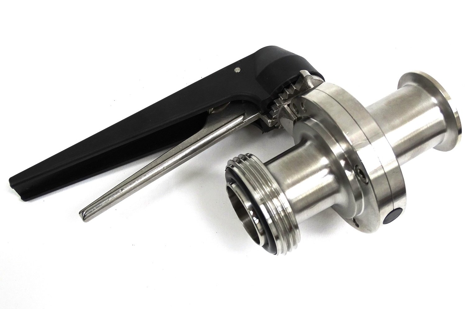 Butterfly Valve 1.5" M RJT - 1.5" Tri Clamp