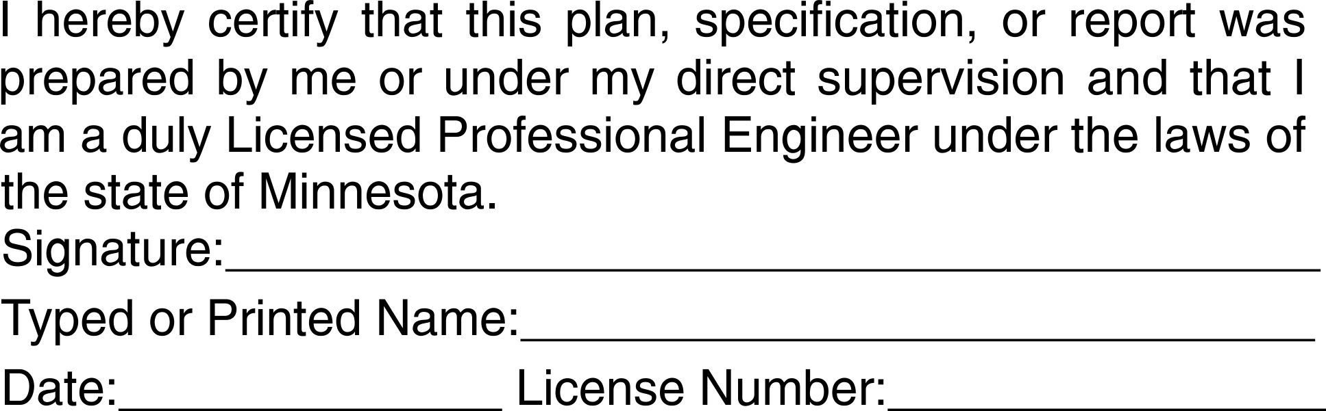Minnesota Plan Stamp - Professional Engineer - Professional Engineer ...
