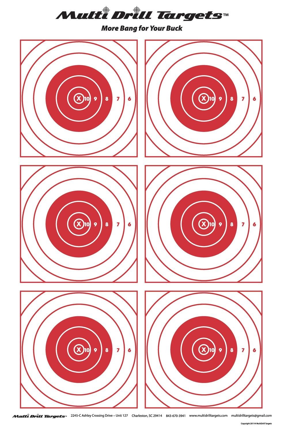 Multi Drill Bullseye Target - 10 count - Store - Multi Drill Targets