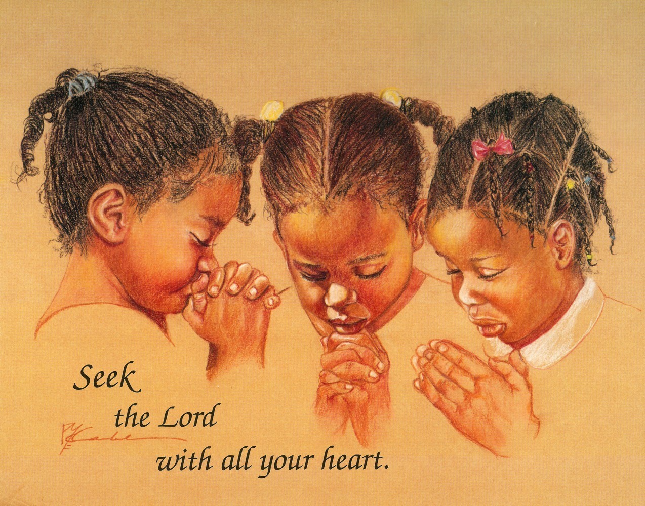 Three Girls Praying by Pam McCabe