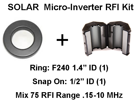 Solar Micro-inverter/PV Module Noise Filters (2)-ID=1.4" Ring, 1/2 ...