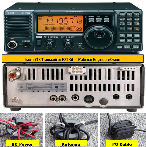 Icom 718 Transceiver RFI Kit - 5 Noise Reduction Filters | Common Mode ...