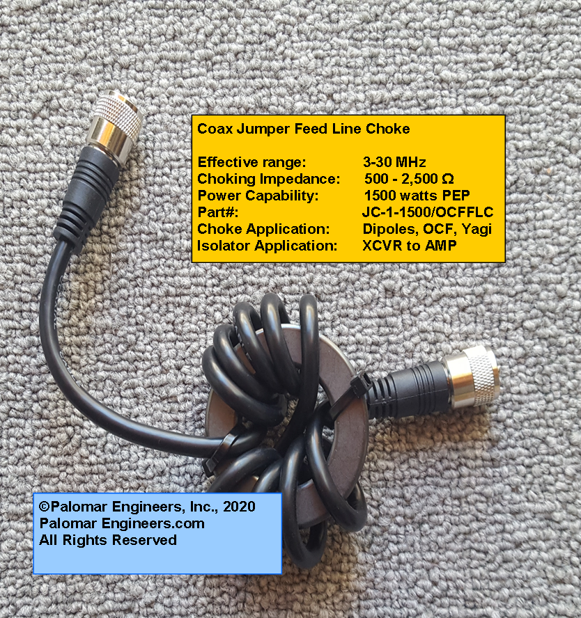 OCF Antenna Feed Line Choke - RG8X - RFI Range: 1.8-61 MHz - HF ...