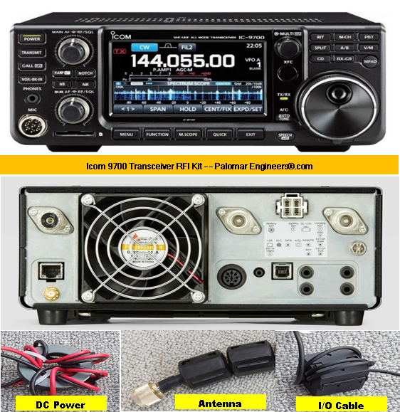 Icom IC-9700 Transceiver RFI Kit - 12 Noise Reduction Filters - Store ...