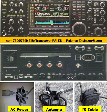 Icom 7800/7851 Elite Transceiver RFI and Noise Reduction Kit, RFI Range ...