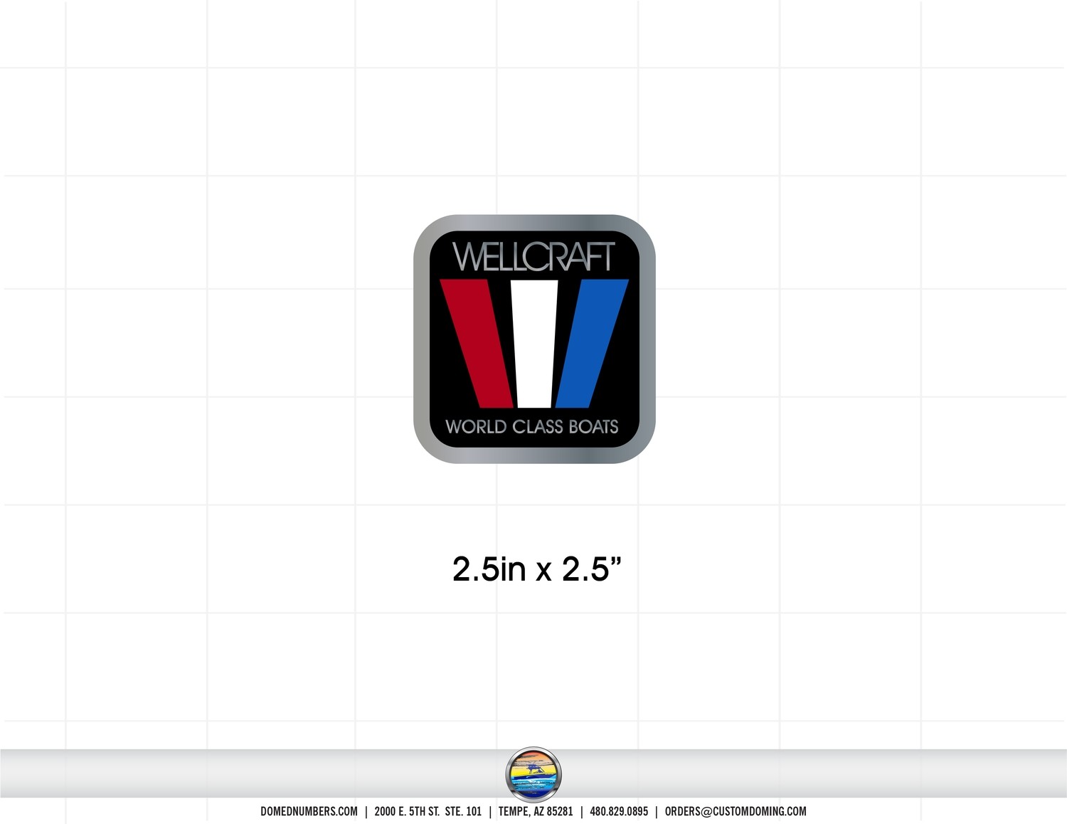 Wellcraft World Class Boats domed decal