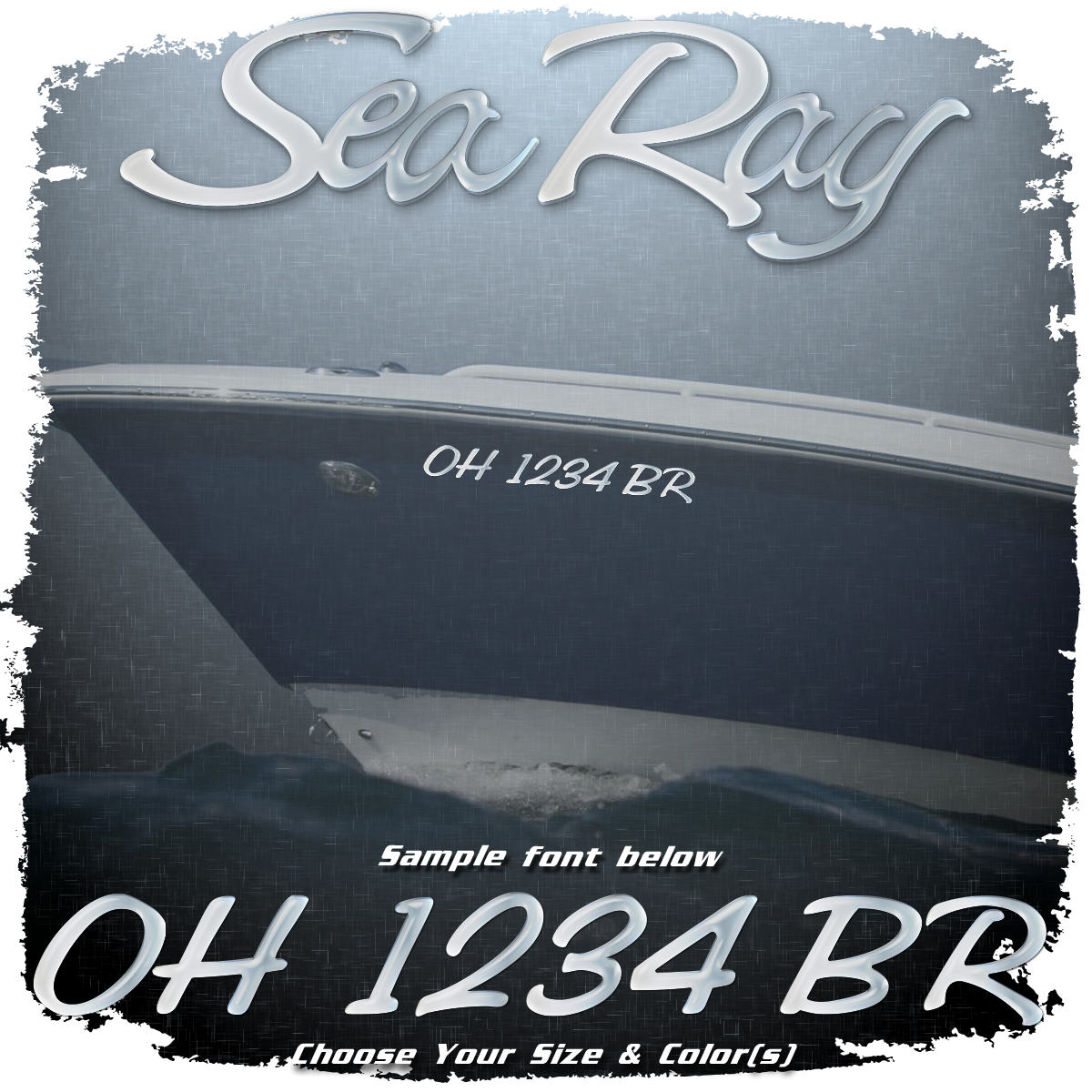 Sea Ray Domed Registration, Choose Your Own Colors