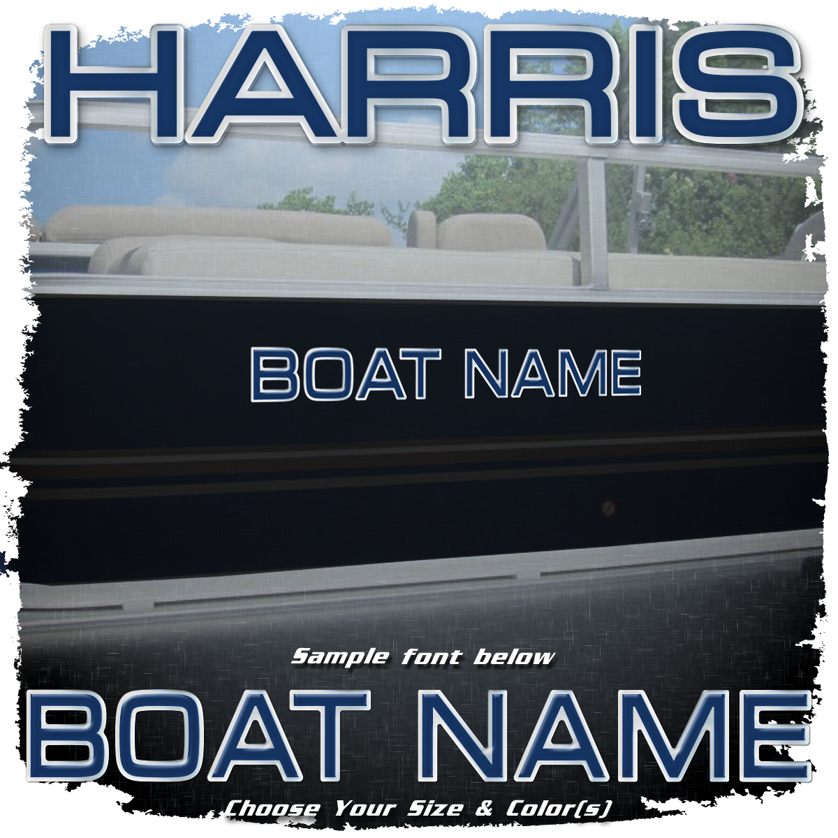 Domed Boat Name in the Harris Font