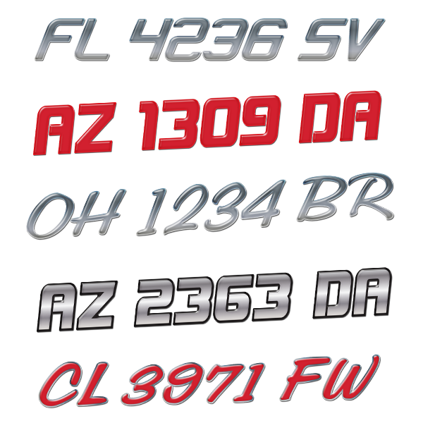 Sea Ray Domed Registration Numbers