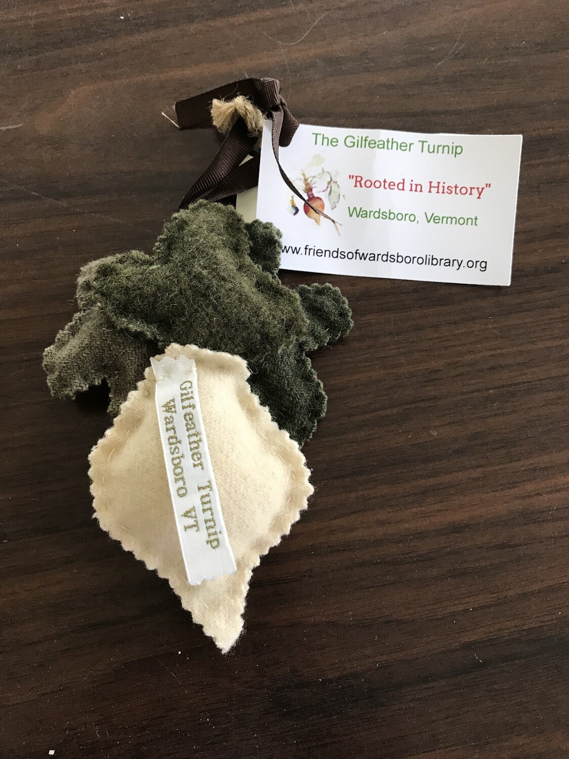 Gilfeather Turnip Vermont State Vegetable Ornament-Pin shipping Incl.