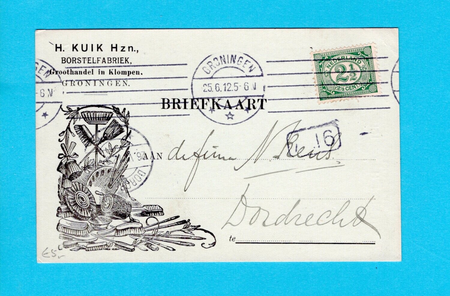 NEDERLAND briefkaart 1912 Groningen H.Kuik in klompen – Store – Stamps ...