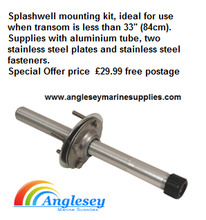 Boat steering transom splashwell mounting kit